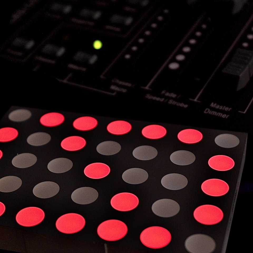 DMX Alphanumeric | Red Dot Matrix LED panel with DMX look up table control